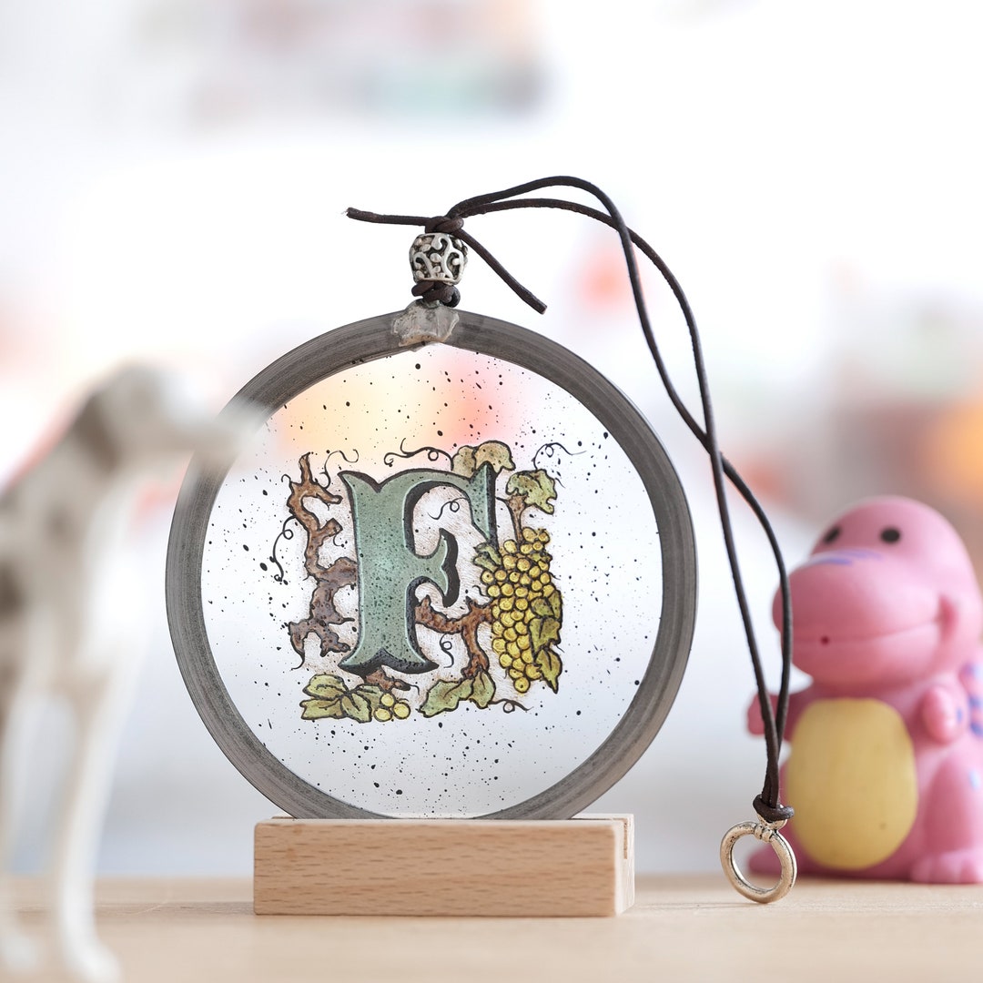 Alphabet Suncatcher: Hand-painted Initial Stained Glass, History Lover ...