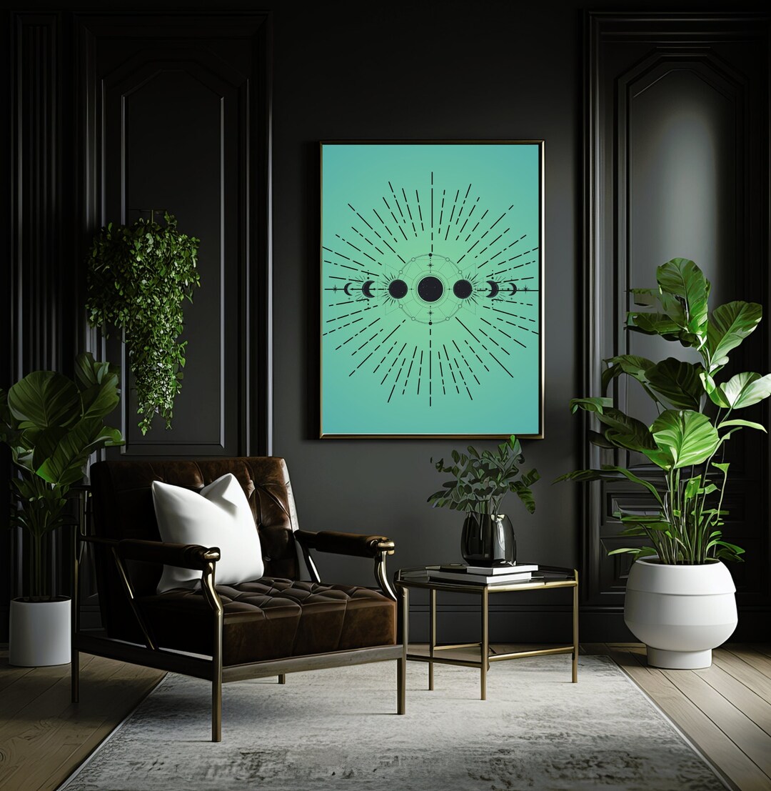 Printable Moon Phases Art Print Moon Digital Art Space Print Gradient ...