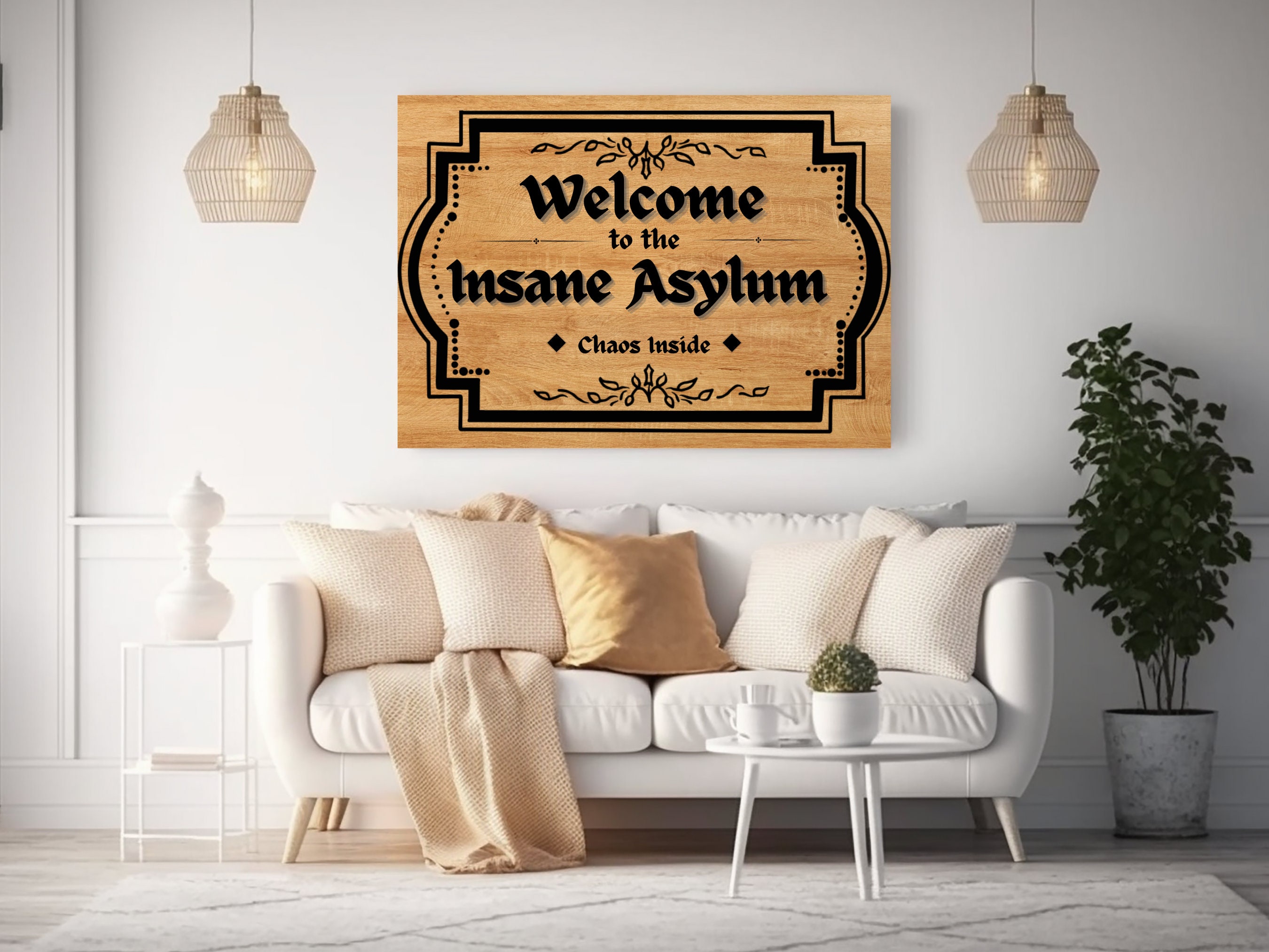 Dark Humor Wall Art, Halloween Home Decor, Insane Asylum Digital Print ...