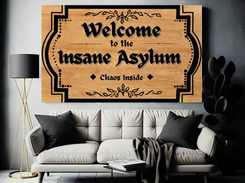 Dark Humor Wall Art, Halloween Home Decor, Insane Asylum Digital Print ...