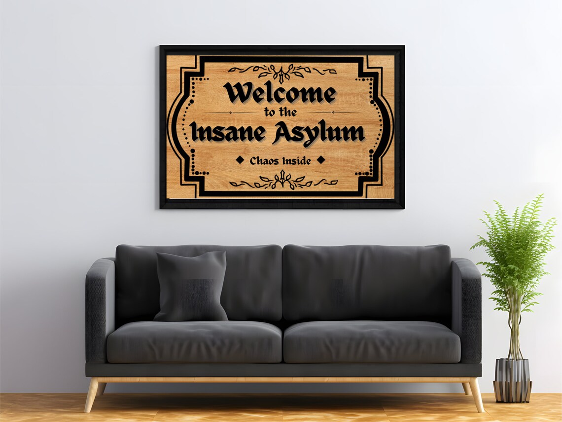 Dark Humor Wall Art, Halloween Home Decor, Insane Asylum Digital Print ...