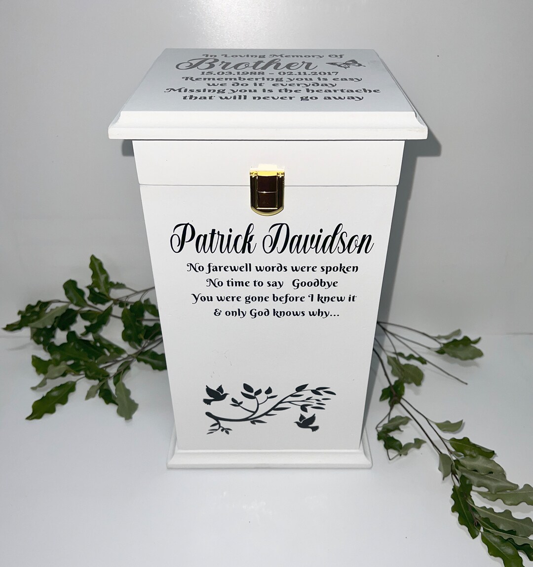 Large Tall Ashes Casket/urn/box W/ Catch Cremation Memorial Urn Casket ...