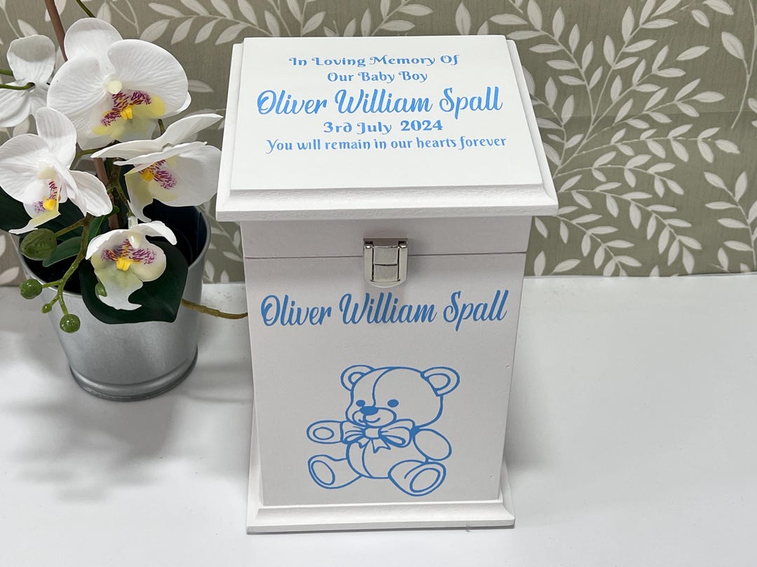 Baby/childs Teddy Tall Ashes Casket/urn/box With Clasp - Memorial Box ...