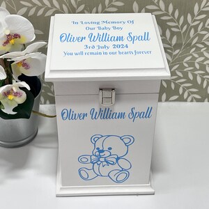 Baby/childs Teddy Tall Ashes Casket/urn/box With Clasp - Memorial Box ...