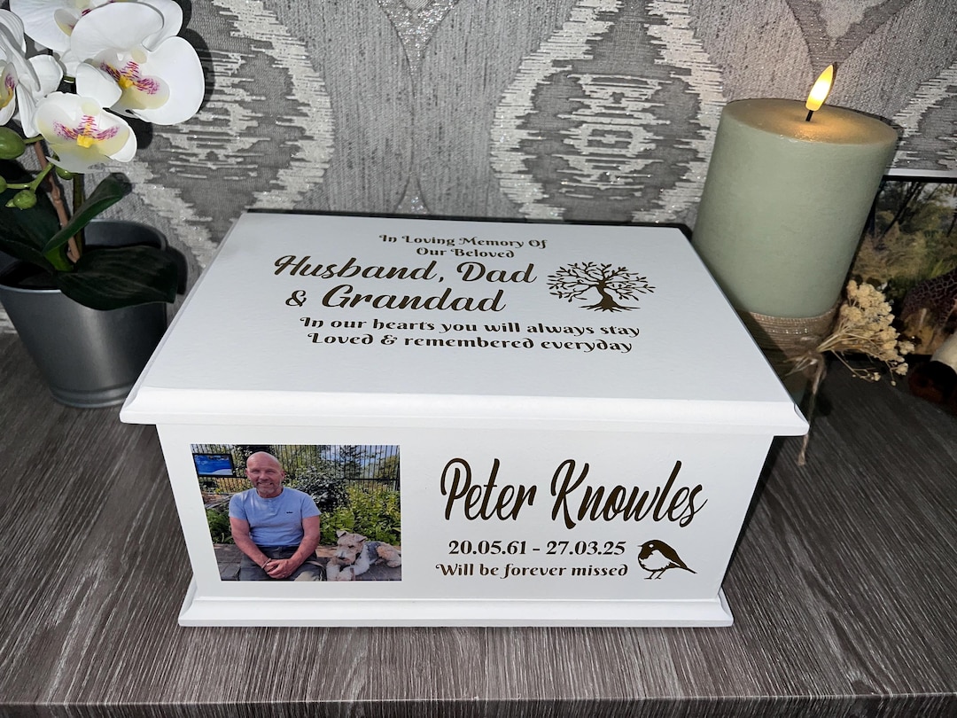 Ashes Casket/urn/box/keepsake With Photo - Cremation Memorial ...