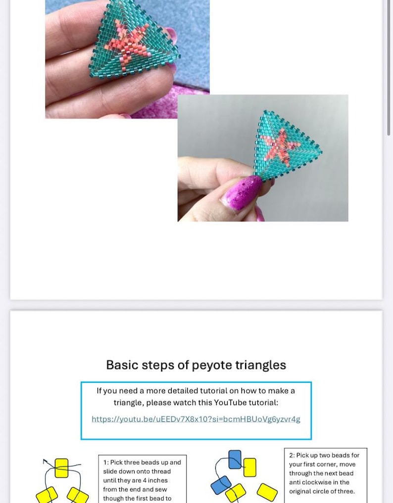 Starfish Peyote Triangle Beading Pattern PDF Instant Digital Download ...