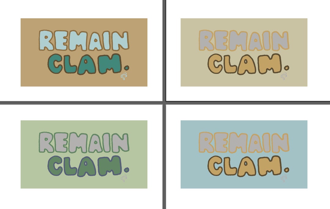 Remain Clam Waterproof Vinyl Sticker Ispired Mispellngs - Etsy