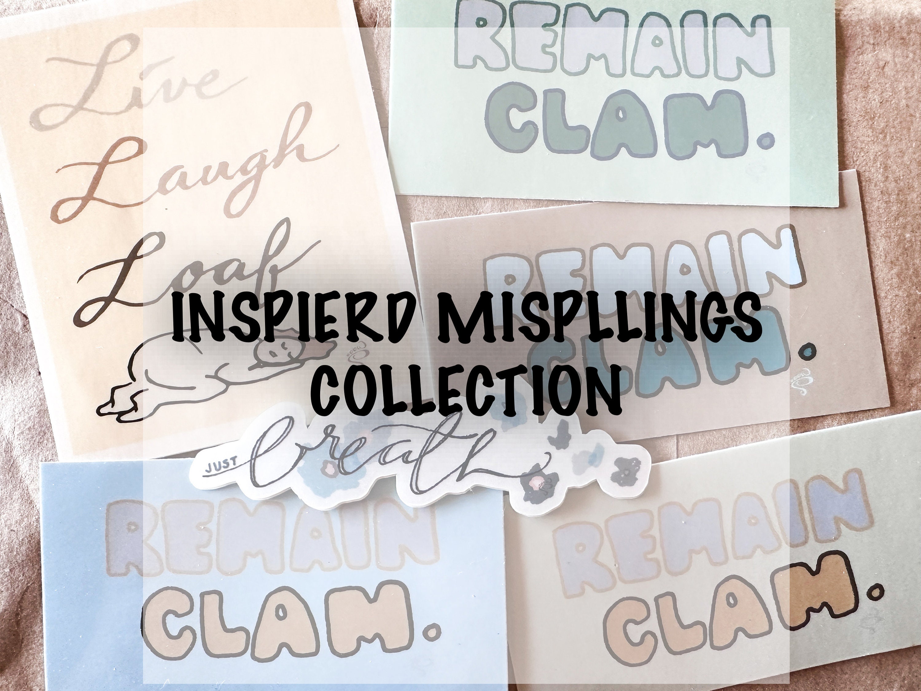 Remain Clam Waterproof Vinyl Sticker Inspierd Mispllings Collection ...