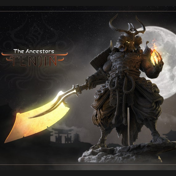 Statue of Tenjin the Ancestors Oni Samurai Printed in 3D - Etsy