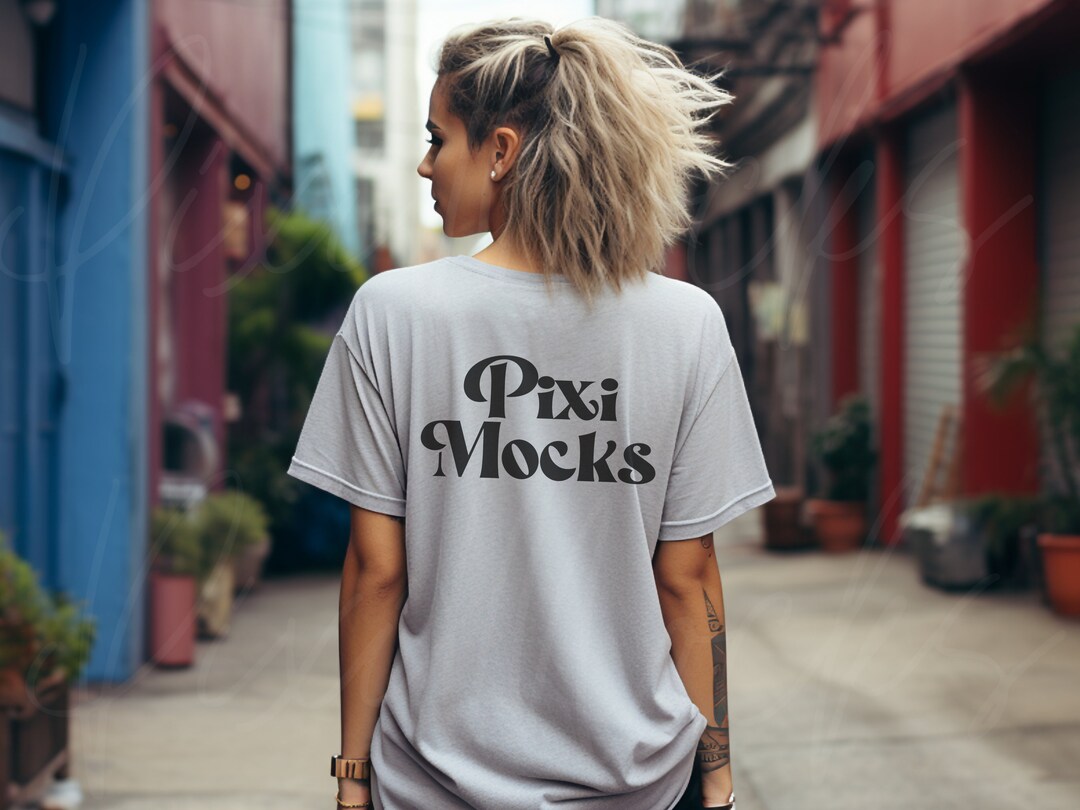 Gildan 5000 Ice Grey Mockup Gray Mockup Back of Shirt - Etsy