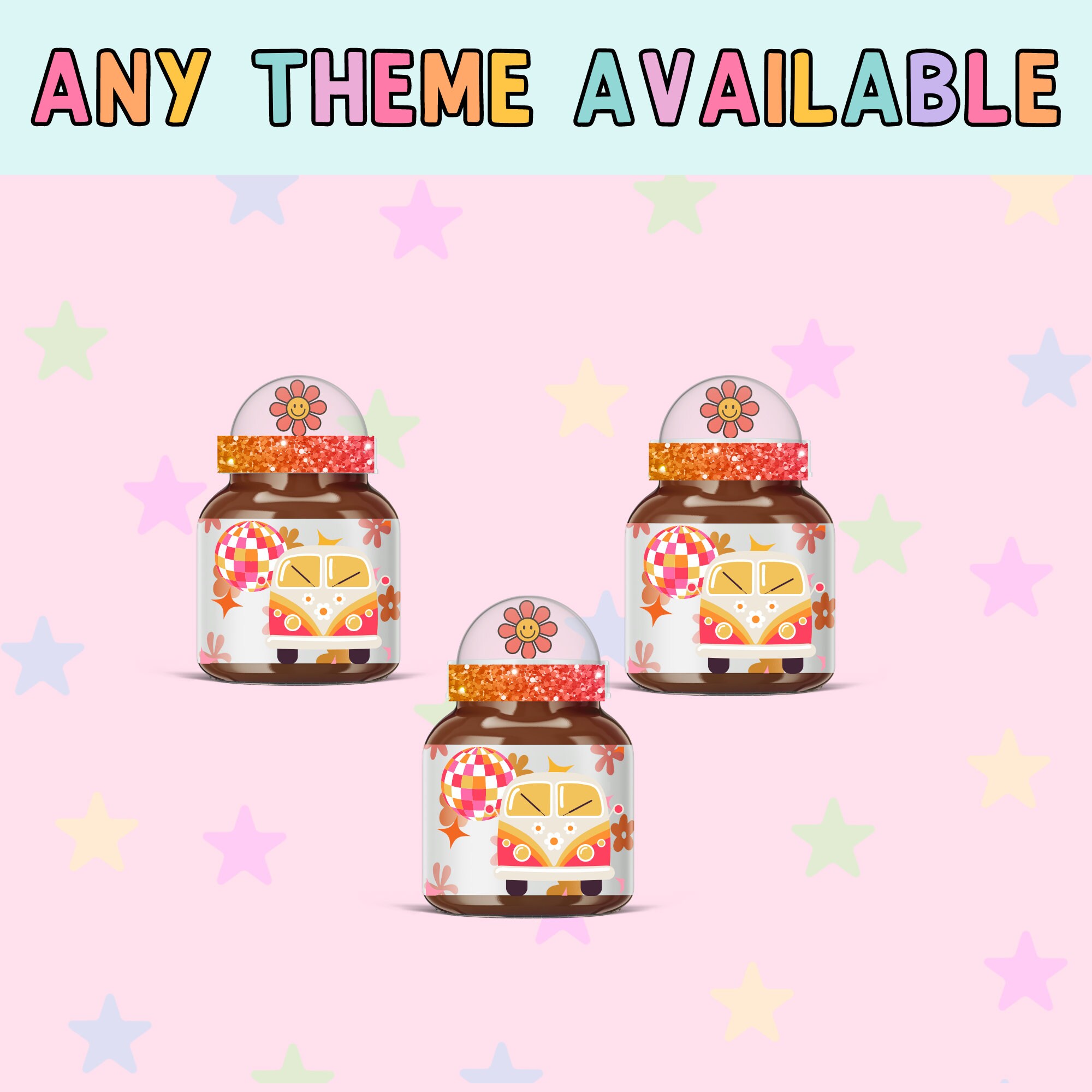 Custom 3D Shaker Nutella Jars- Custom Party Treat Bag- Customized ...