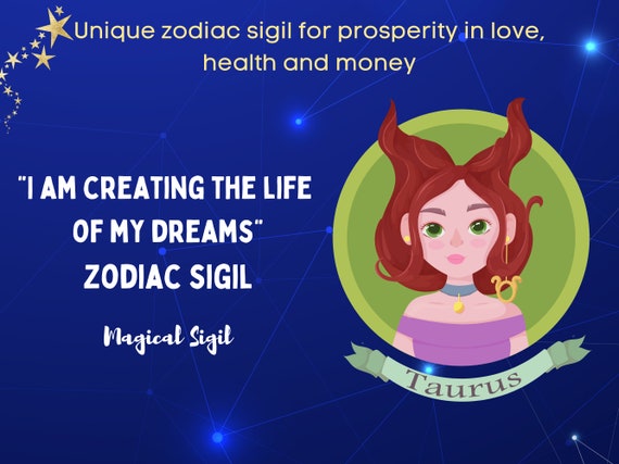 Taurus Zodiac Sigil Magic Sigil Zodiac Sign Astrological | Etsy