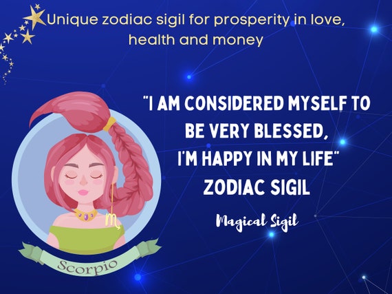 Scorpio Zodiac Sigil Magic Sigil Zodiac Sign Astrological | Etsy