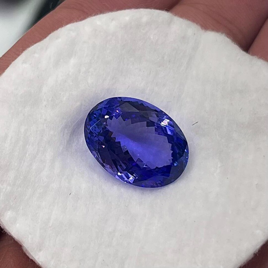 16.20 Carat Natural Tanzanite Oval Shape Cut Stones, AA+ Tanzanite Big ...