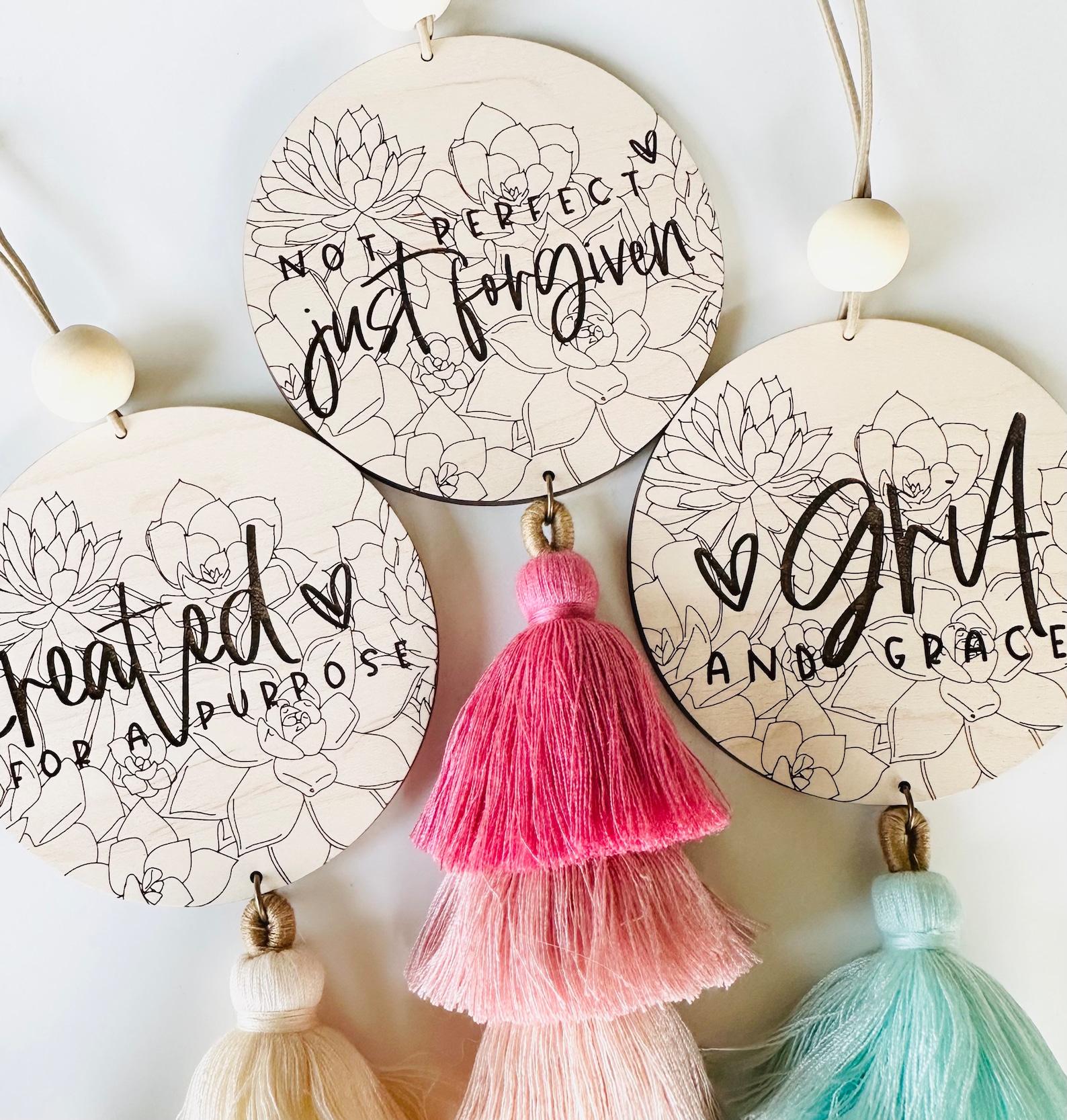 Laser Engraved Car Charm: Wildflower Rearview Mirror Accessory - Etsy