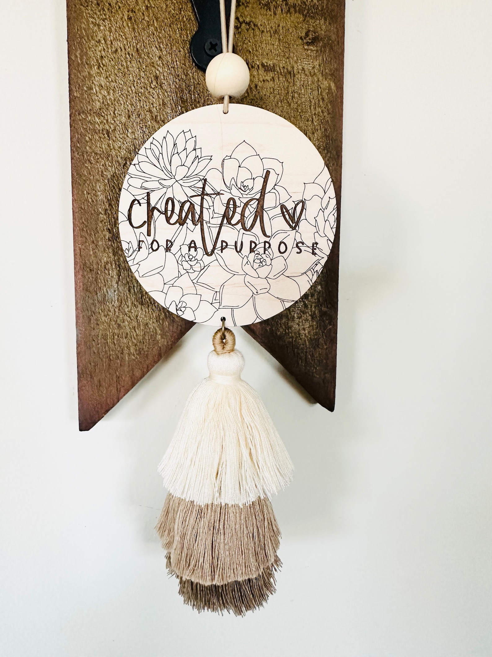 Laser Engraved Car Charm: Wildflower Rearview Mirror Accessory - Etsy