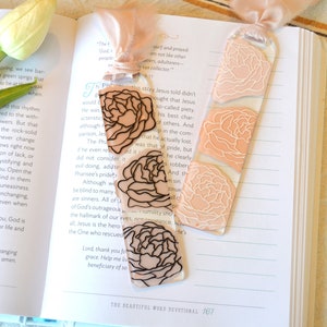 Boho Floral Bookmark: Handmade Acrylic With Silk Ribbon - Etsy