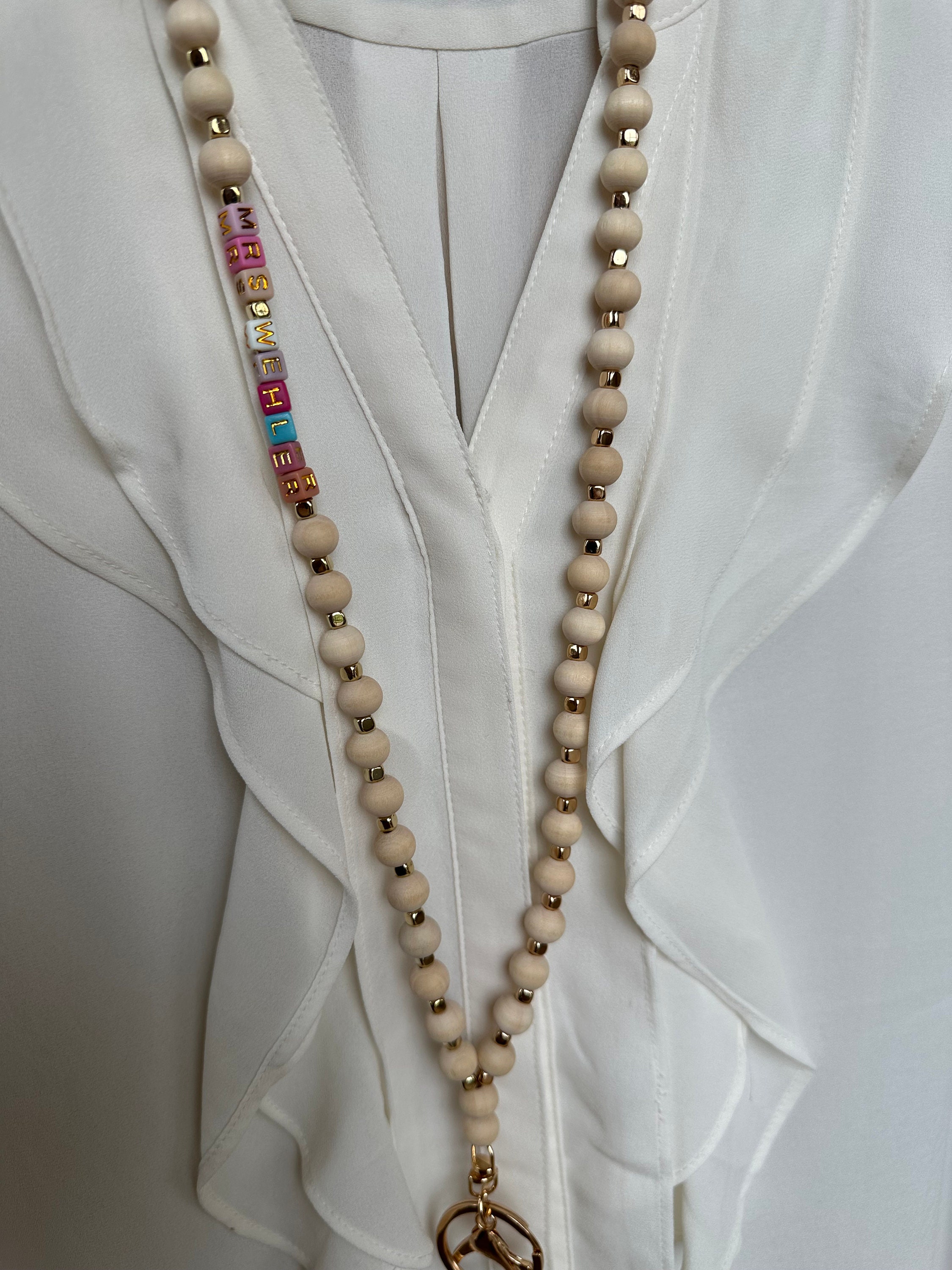 Beaded Lanyard Personalized Lanyard Teacher Lanyard - Etsy