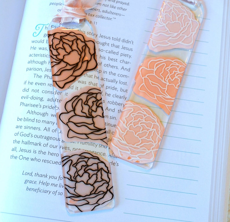 Boho Floral Bookmark: Handmade Acrylic With Silk Ribbon - Etsy