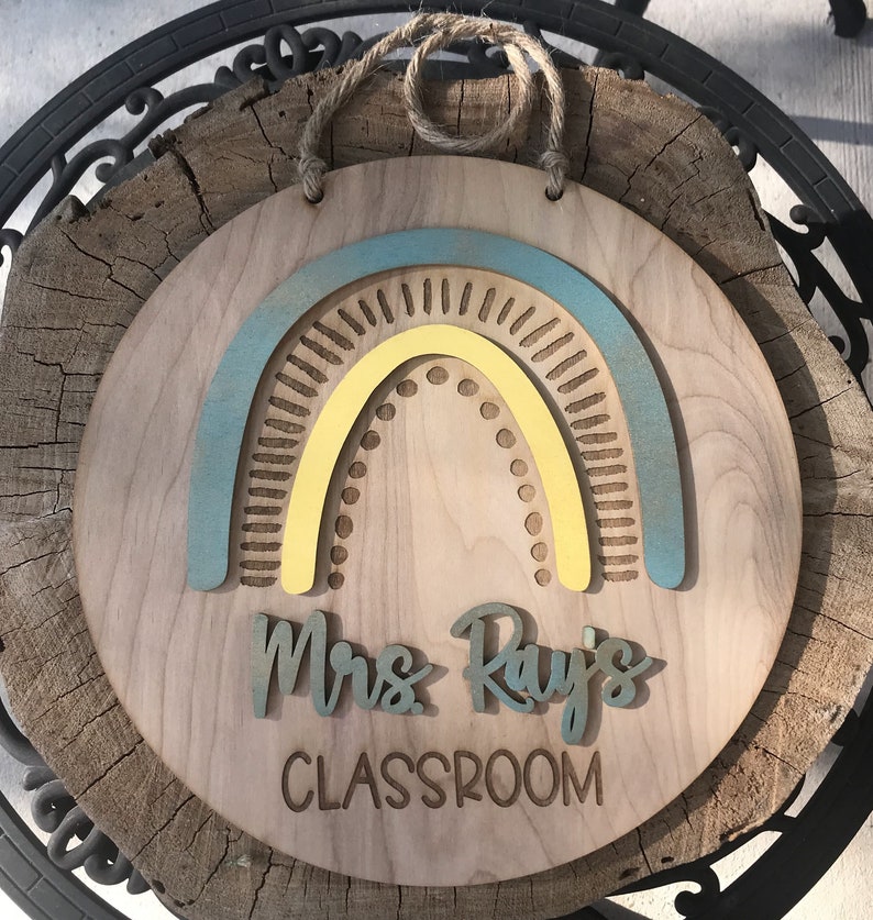 Teacher Door Sign Classroom Décor Teacher Rainbow Sign Wood - Etsy