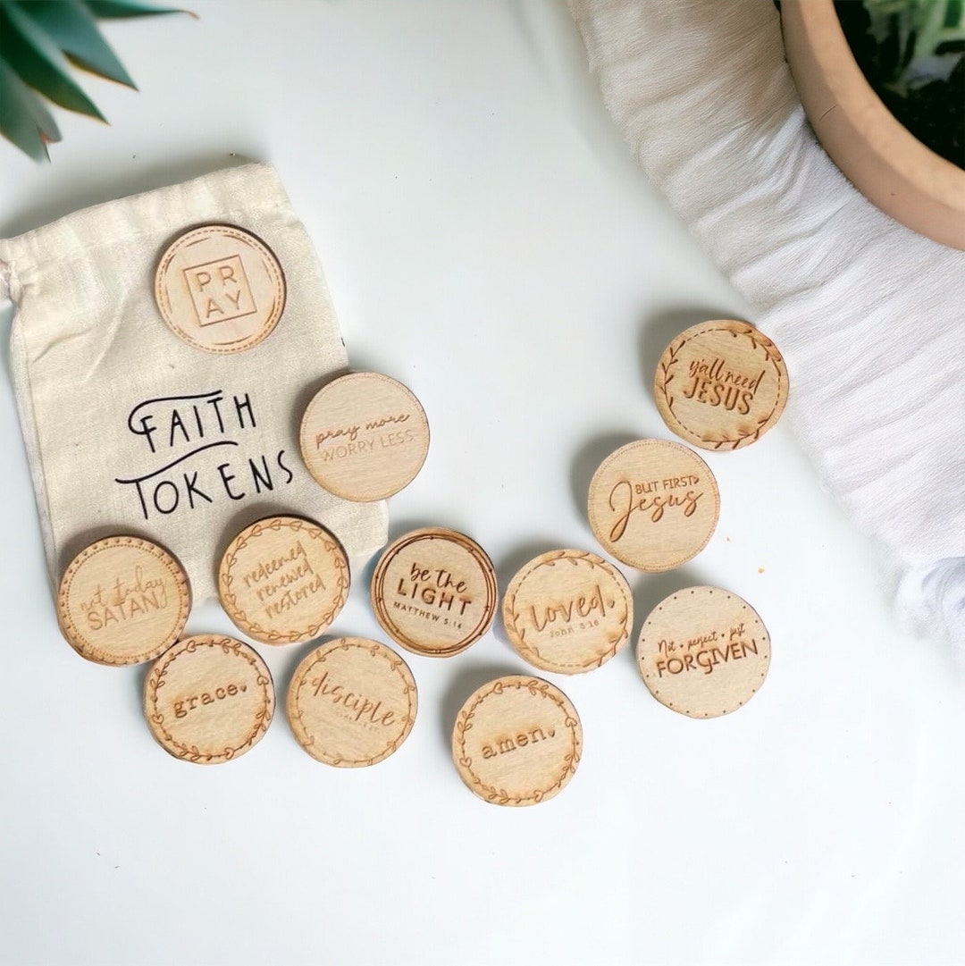 Faith Affirmation Tokens, Woman of Faith, Pocket Tokens, Christian ...