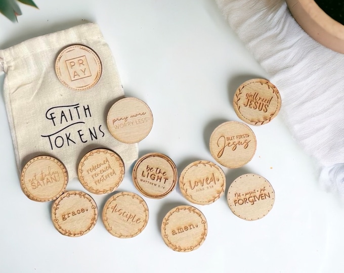 Faith Affirmation Tokens, Woman of Faith, Pocket Tokens, Christian ...