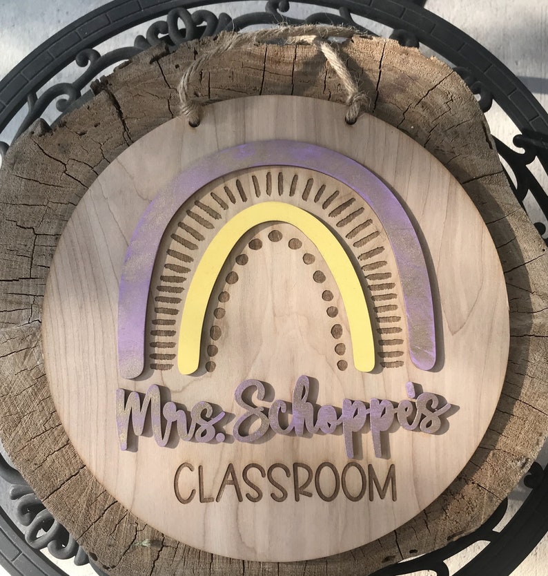 Teacher Door Sign Classroom Décor Teacher Rainbow Sign Wood - Etsy