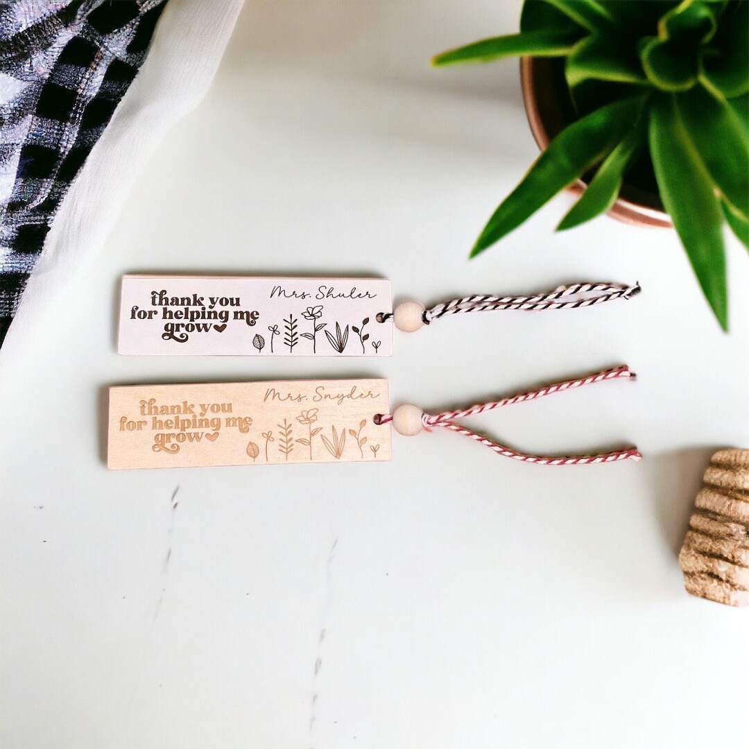 Thank You for Helping Me Grow Bookmark, Teacher Bookmarks, Teacher ...