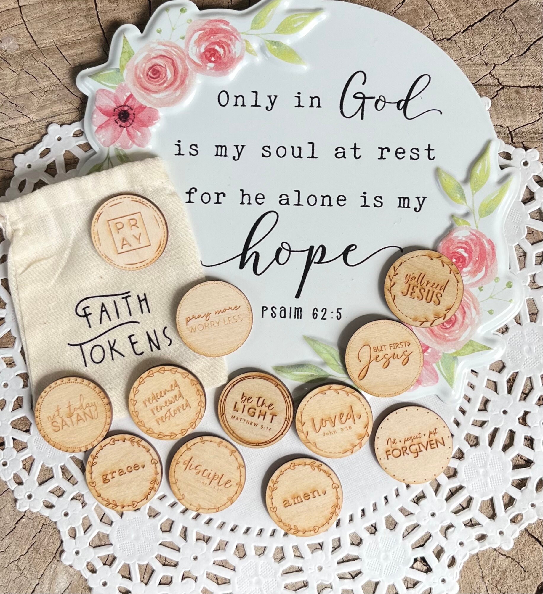 Faith Affirmation Tokens Woman of Faith Pocket Tokens - Etsy