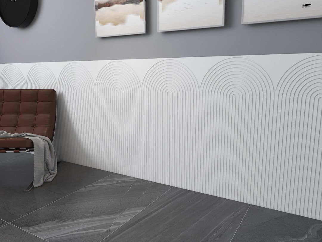 Wainscot Paneling,white Bars Wall Panels, Fluted Slat Wall, Wainscoting ...