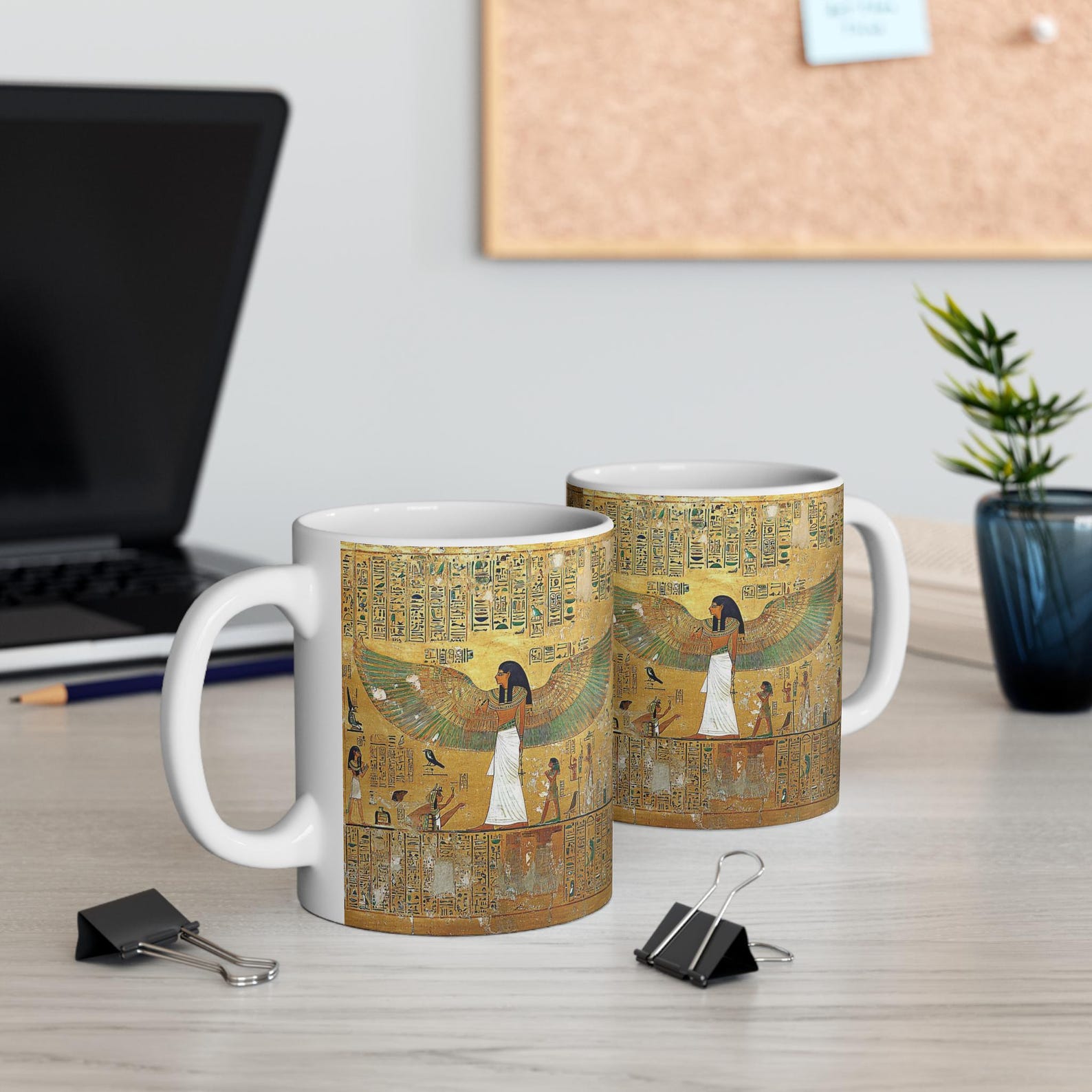 Egyptian Papyrus Coffee Mug: Ancient Hieroglyphic Design - Etsy