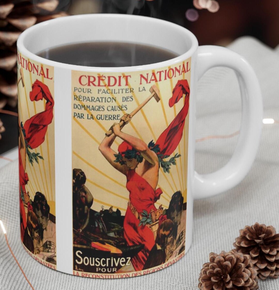 Vintage French Post-war Poster Coffee Mug, Tea Lover Kitchen Decor Gift ...