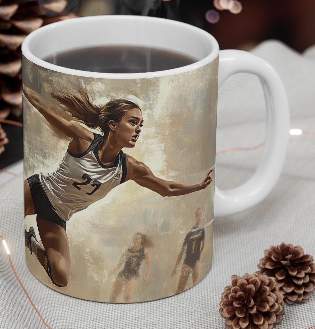Volleyball Mug, Coffee Cup, Ceramic Tea Drinker Gift, Unique Present ...