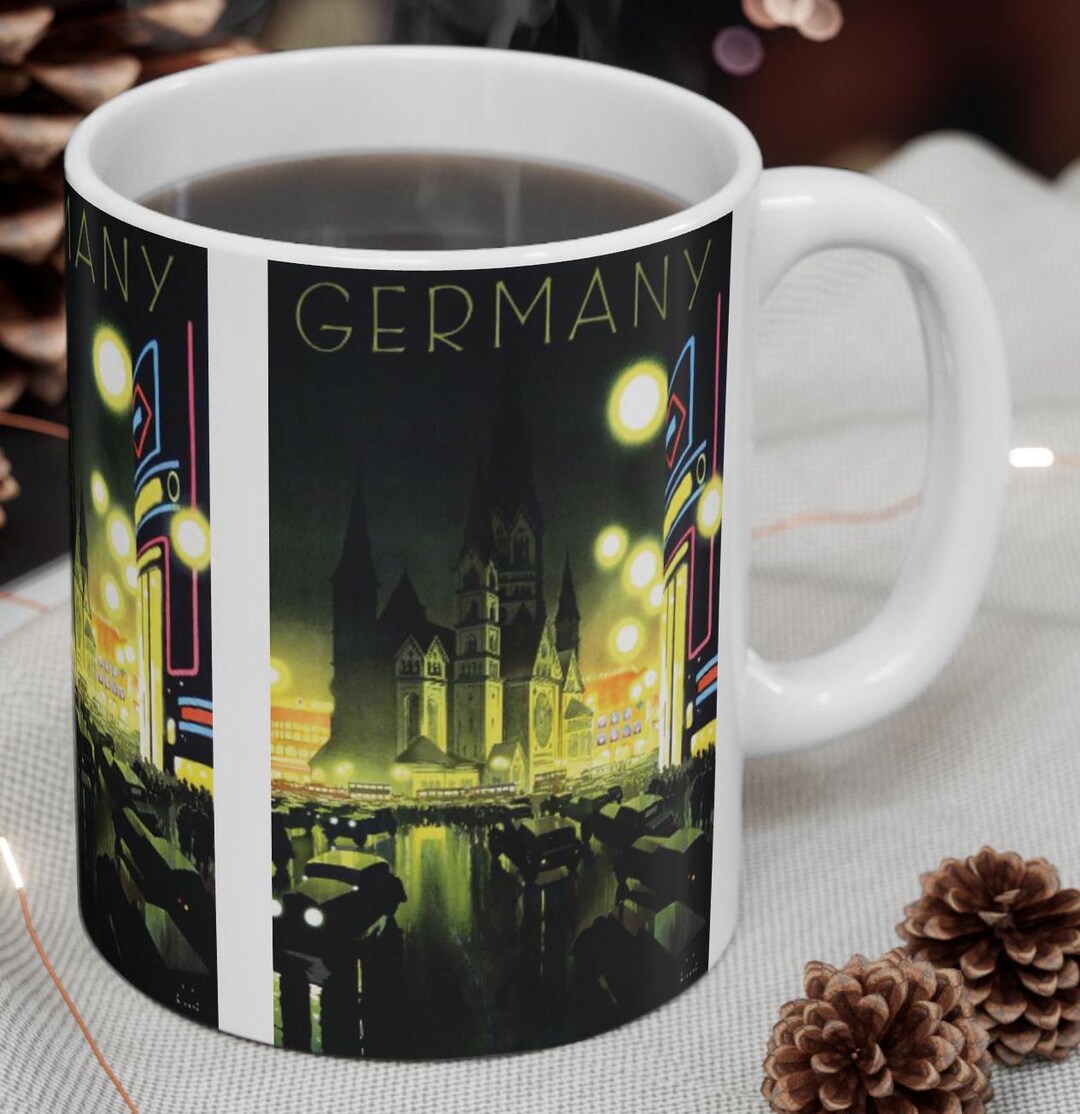Vintage German Travel Poster Mug: Tea Coffee Cup, Kitchen Decor - Etsy