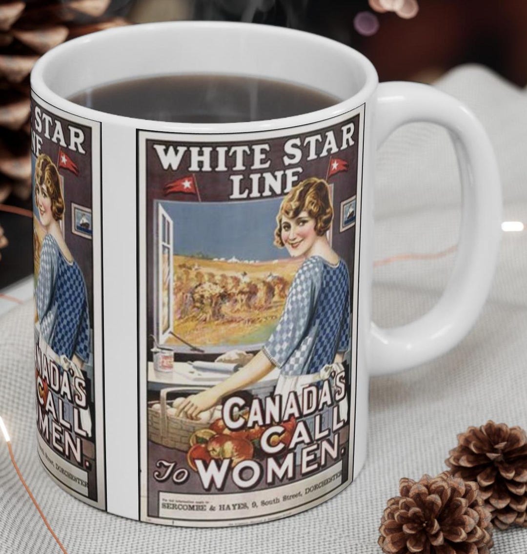 Vintage Canadian Immigration Poster Coffee Mug, Tea Lover Kitchen Decor ...
