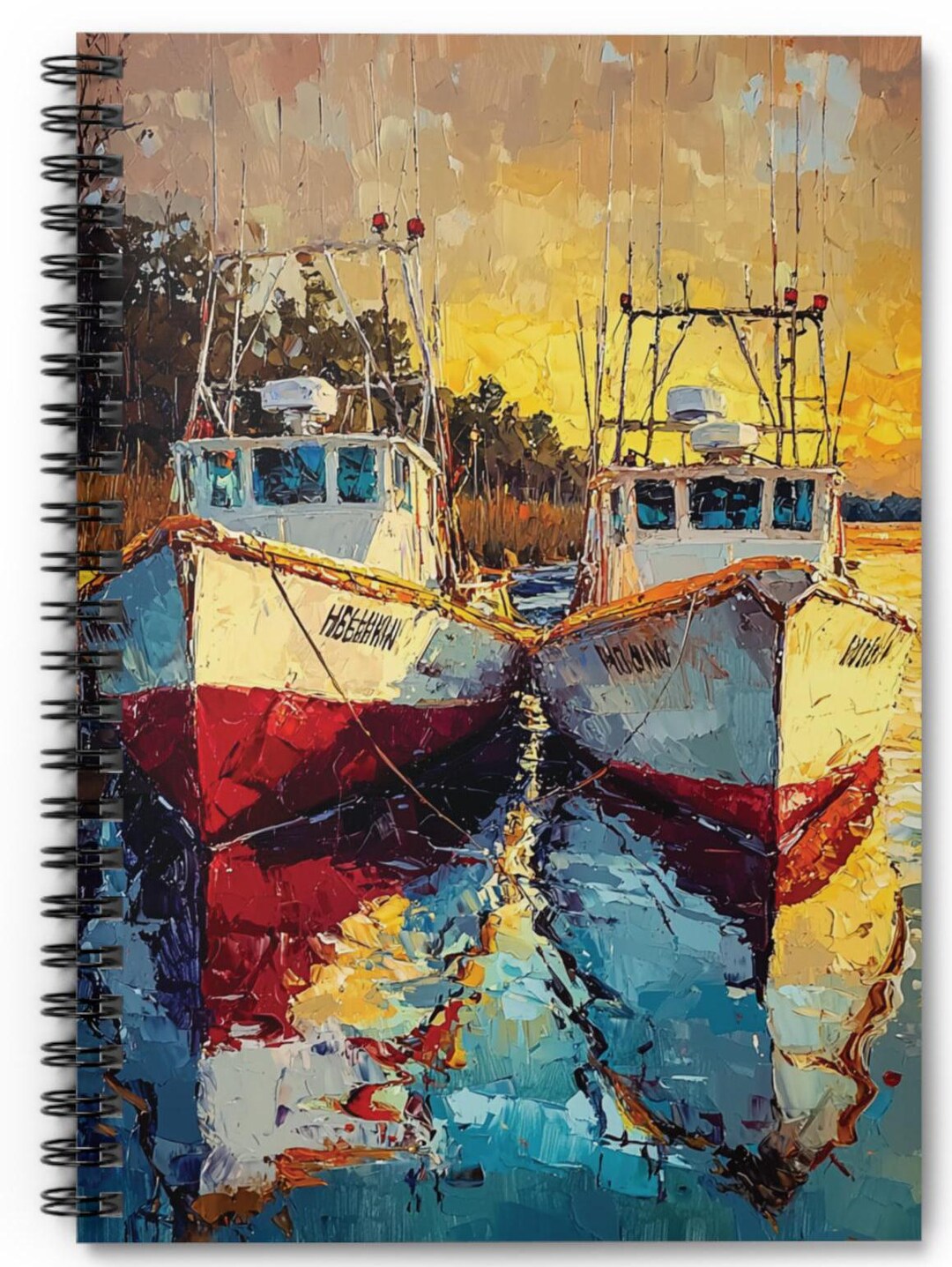 Maryland Chesapeake Bay Crab Boats Spiral Notebook Ruled Line Journal ...