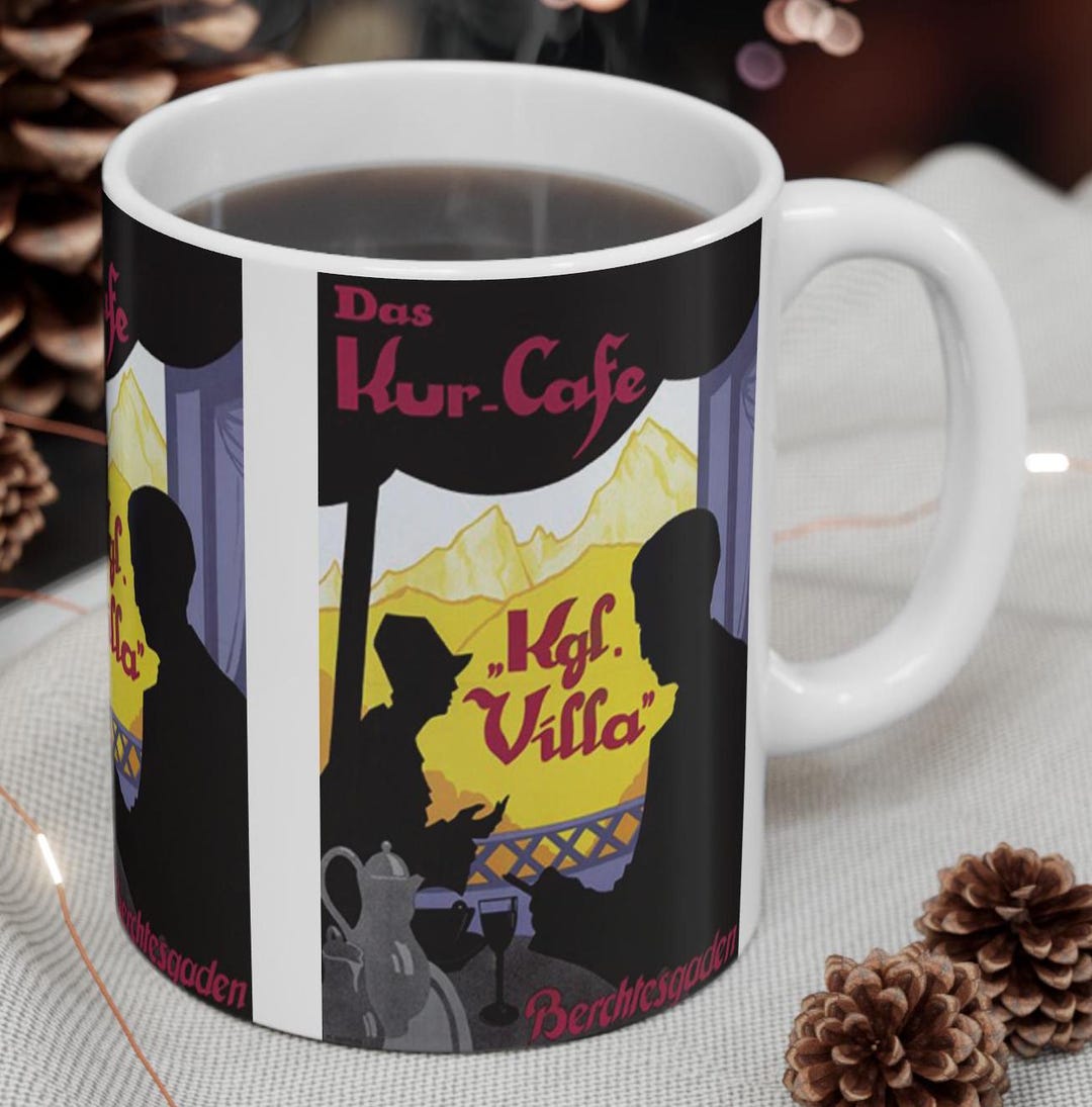 Vintage German Cafe Poster Mug: Retro Kitchen Decor - Etsy