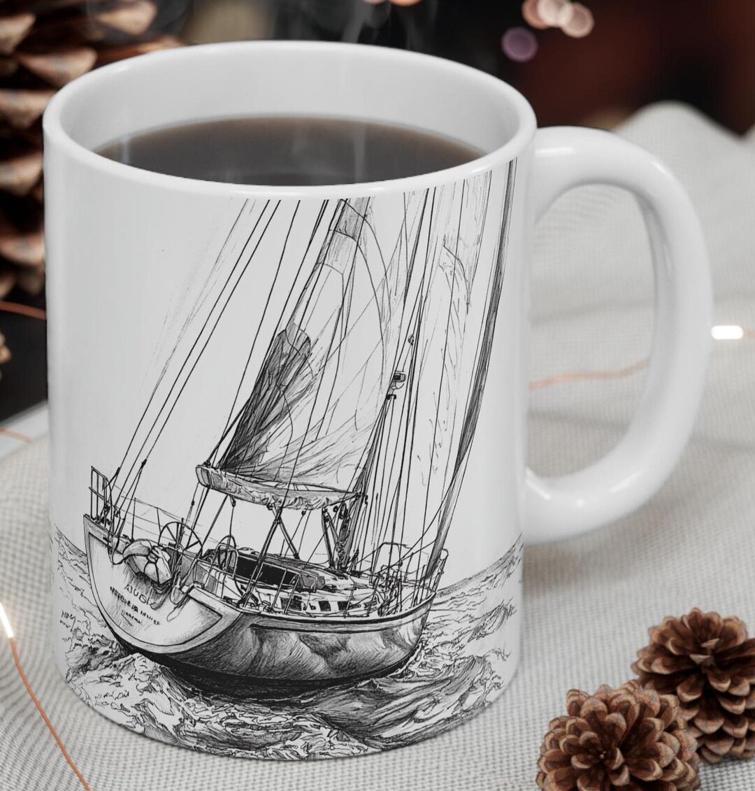 Sailing Ship Coffee Mug: Nautical Ocean Lover Gift (11oz) - Etsy