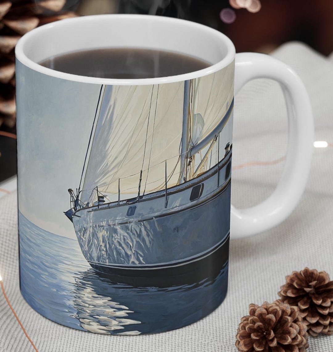 Sailing Ship Mug: Nautical Ocean Adventure Ceramic Cup (11oz) - Etsy