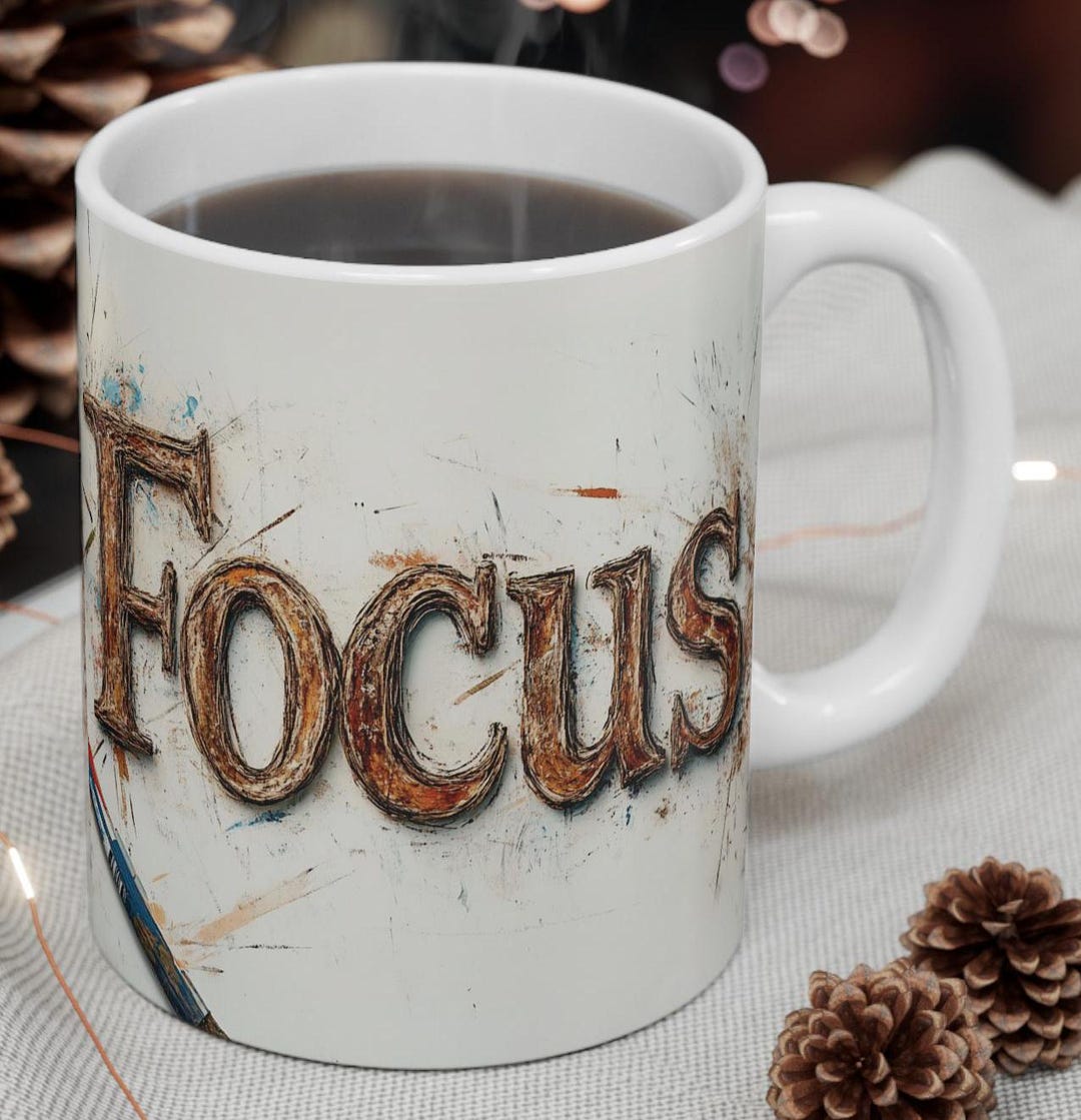 Focus Inspirational Ceramic Mug - Coffee Cup, Unique Tea Drinker Gift ...