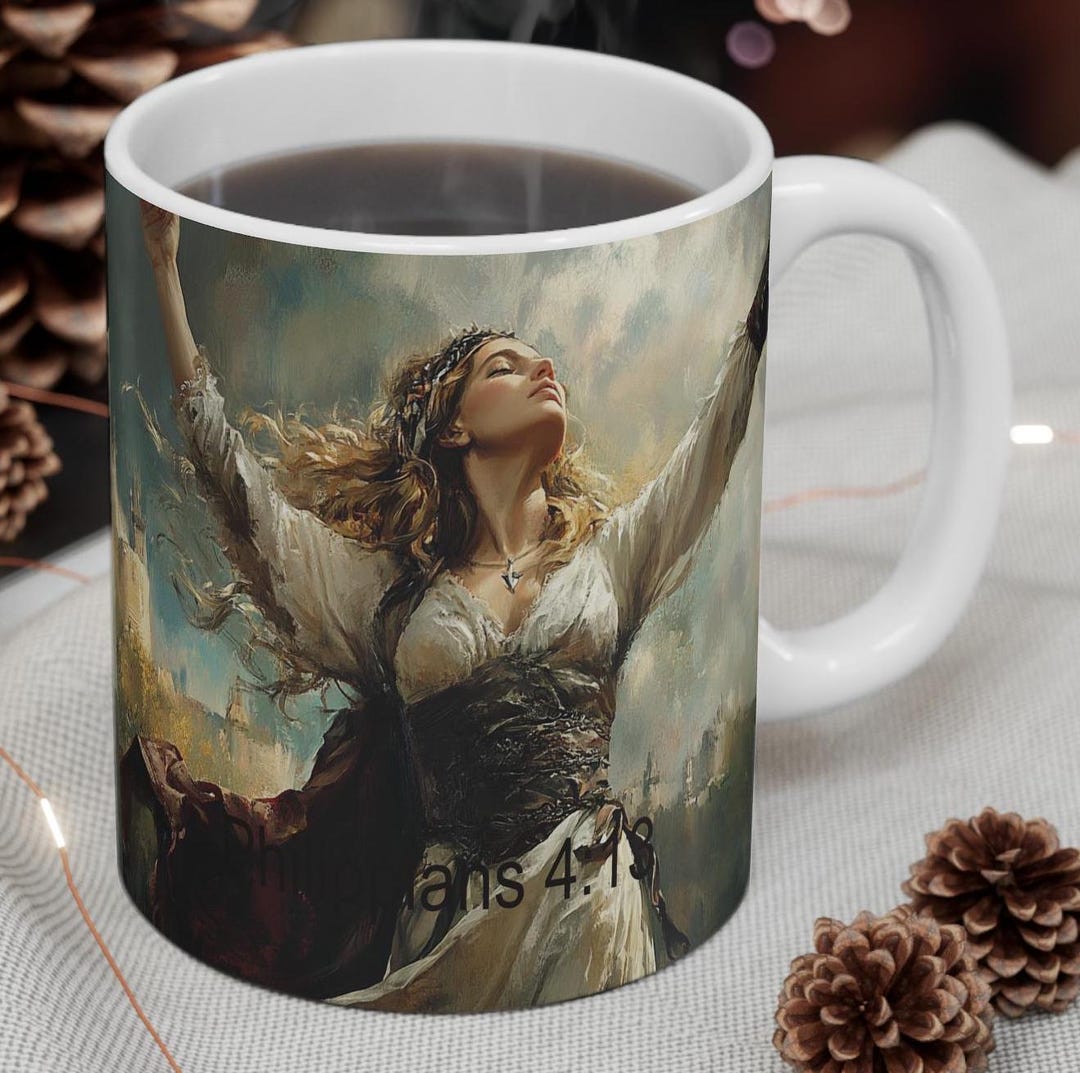 Religious Ceramic Mug - Philippians 4:13 Inspirational Coffee Cup ...