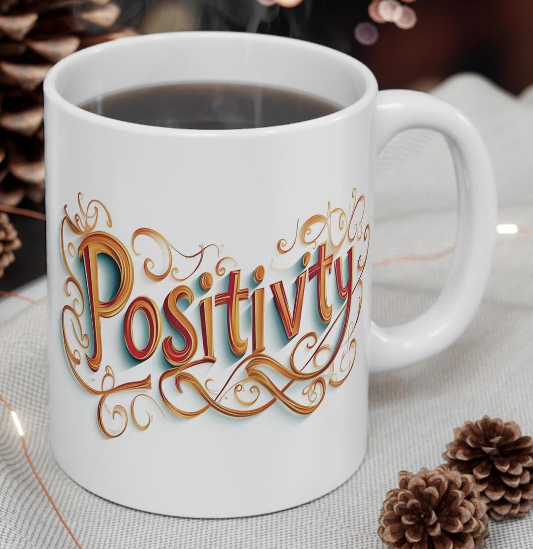 Positivity Inspirational Ceramic Mug - Coffee Cup, Unique Tea Drinker ...