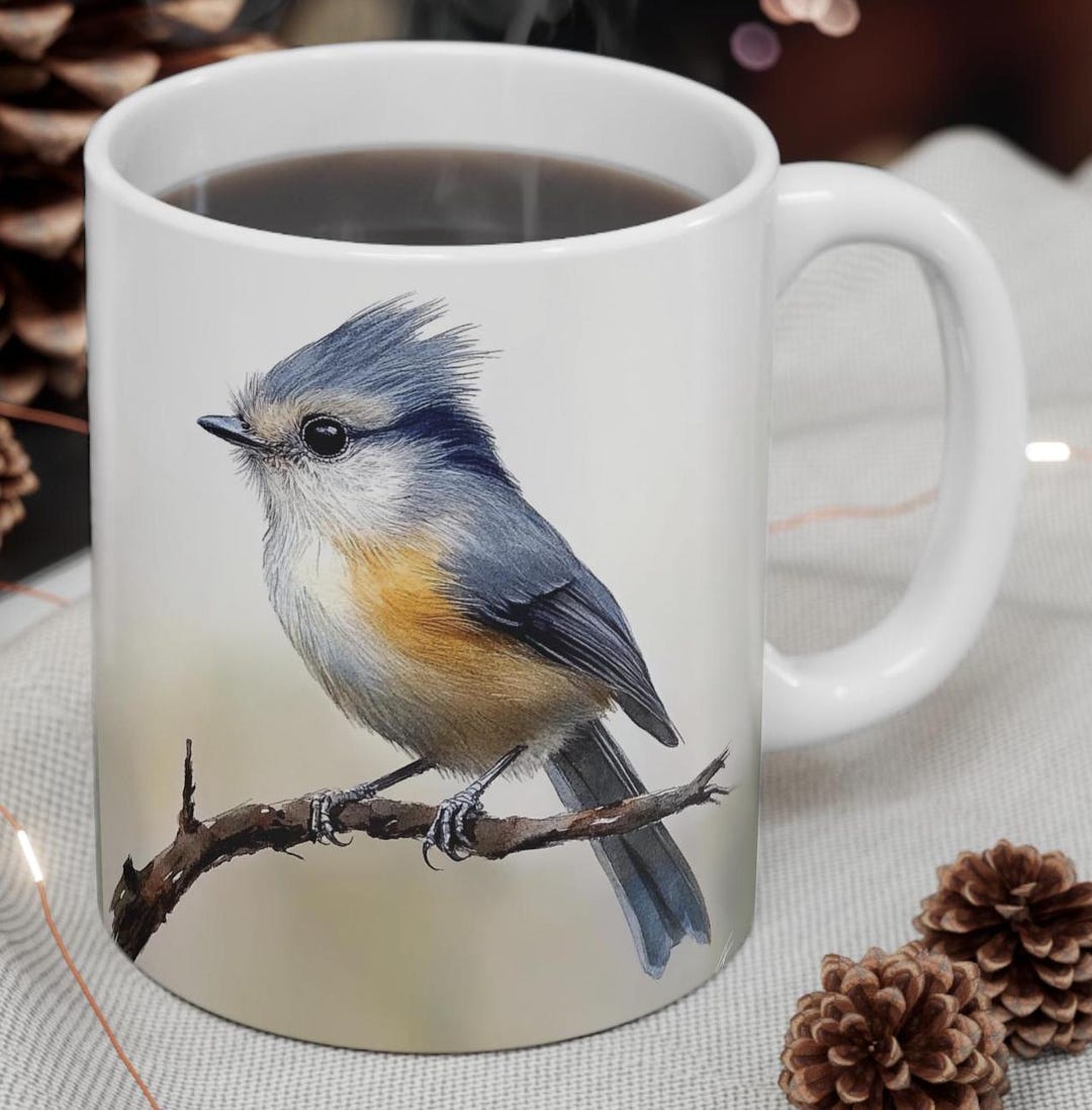 Titmouse Bird Ceramic Mug: Unique Tea Coffee Cup - Etsy
