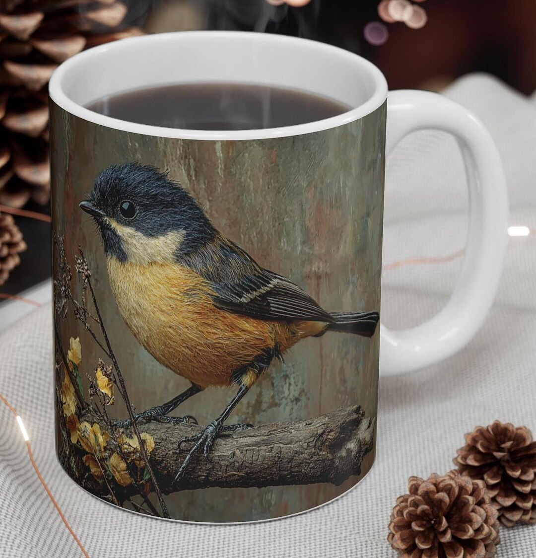 Titmouse Bird Coffee Mug, Ceramic Tea Drinker Gift, Unique Present for ...