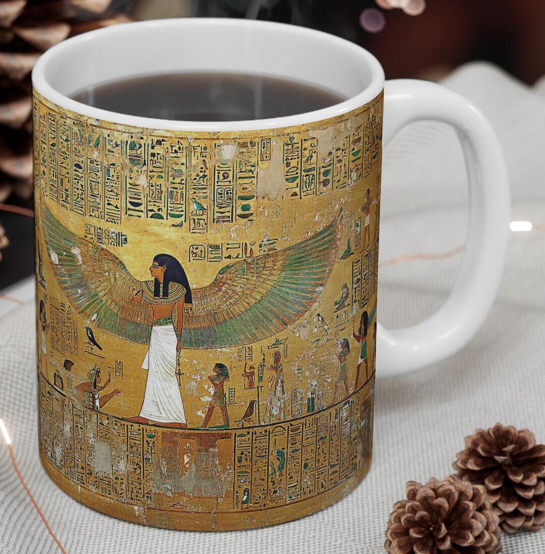 Egyptian Papyrus Coffee Mug: Ancient Hieroglyphic Design Discount for ...