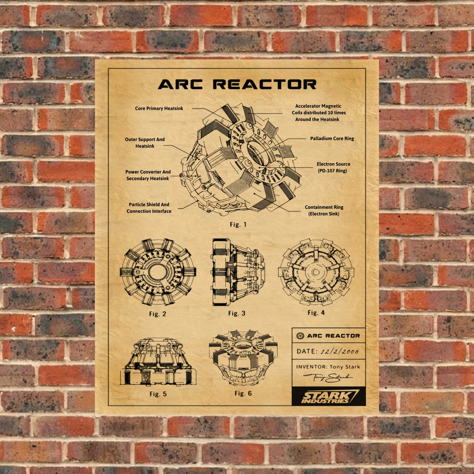 Iron Mans Arc Reactor. Arc Reactor Patent Print, Arc Reactor Diagram ...