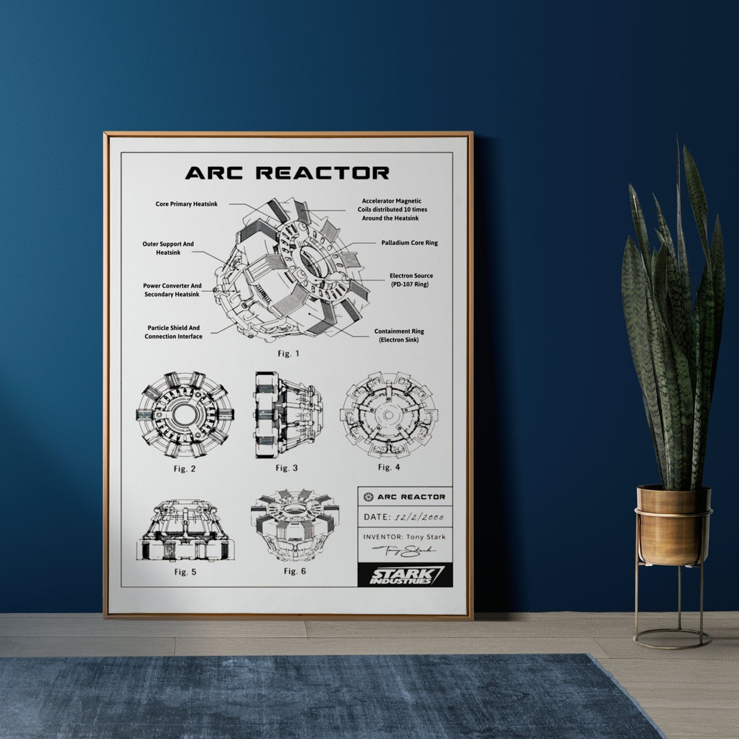 Iron Man’s Arc Reactor. Arc Reactor Patent Print, Arc Reactor Diagram ...