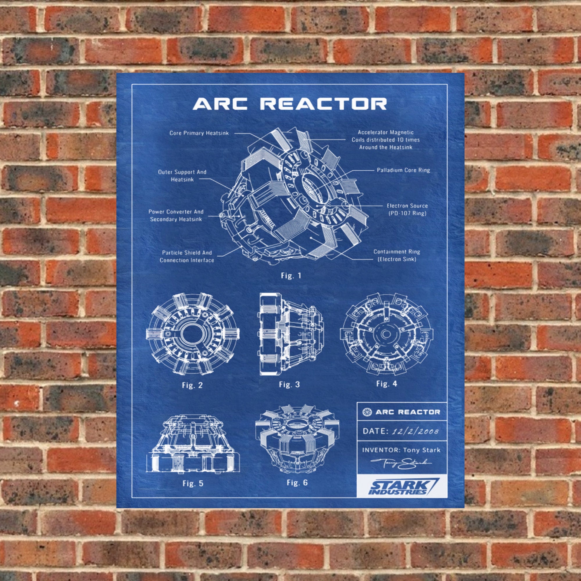 Iron Mans Arc Reactor. Arc Reactor Patent Print, Arc Reactor Diagram ...