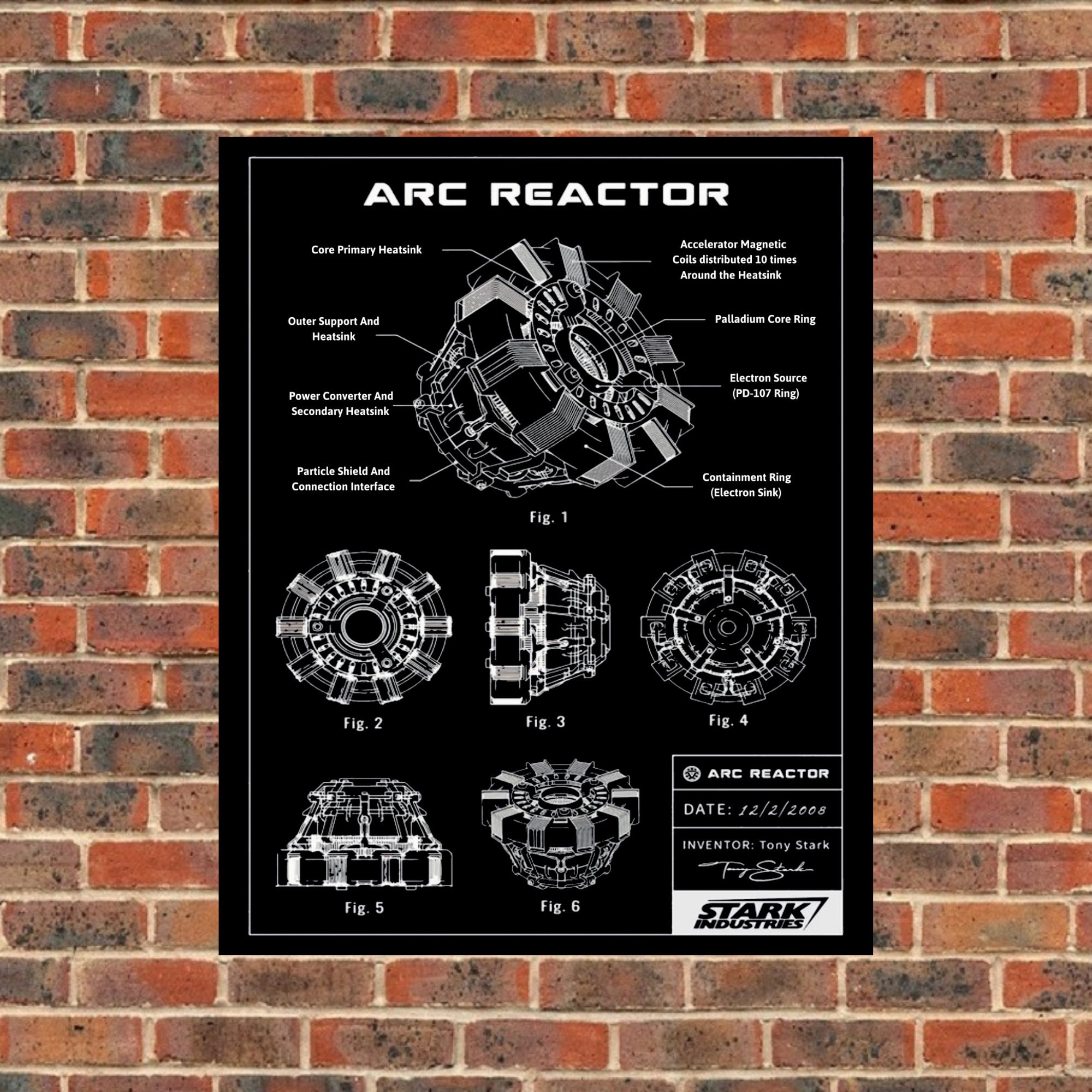 Iron Mans Arc Reactor. Arc Reactor Patent Print, Arc Reactor Diagram ...