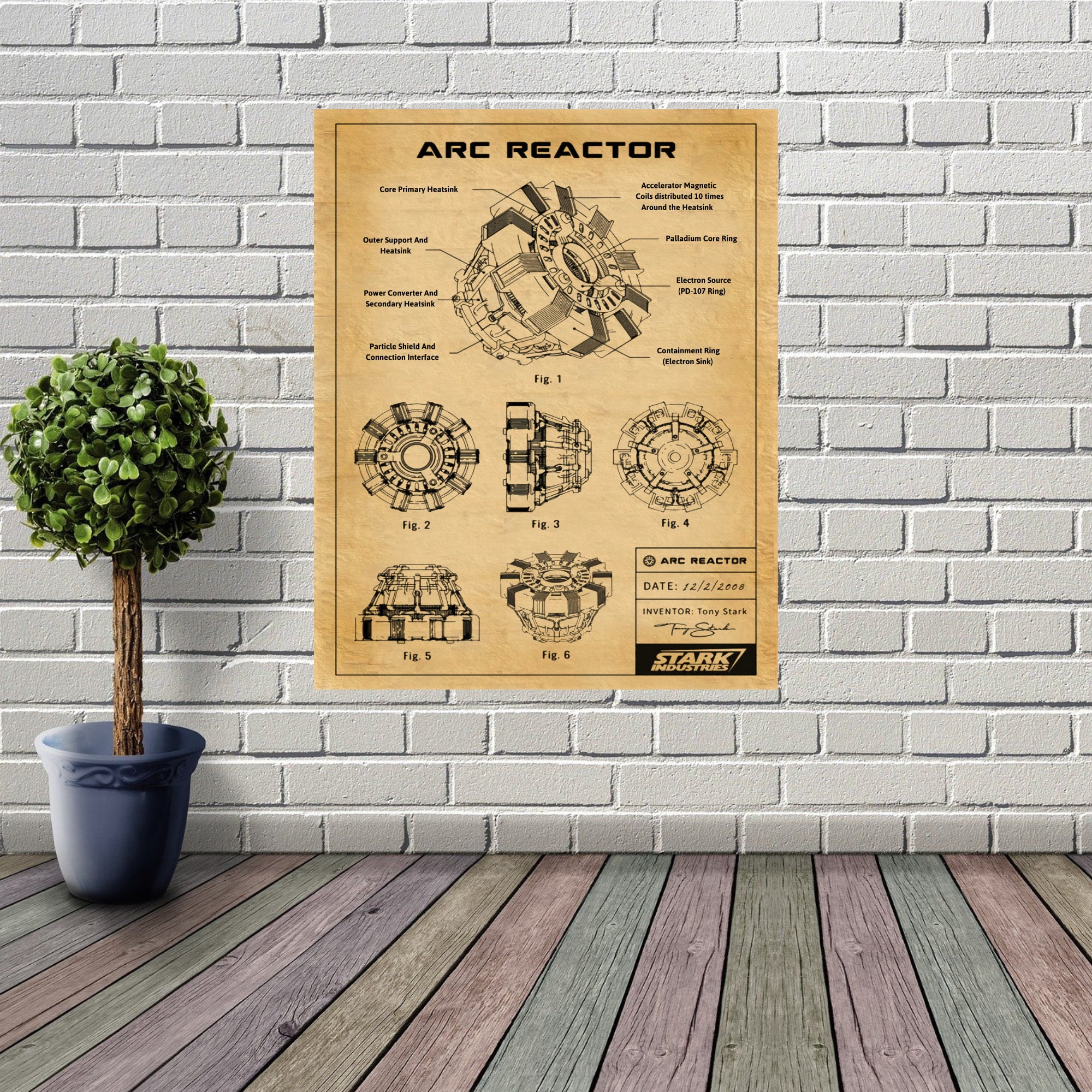 Iron Mans Arc Reactor. Arc Reactor Patent Print, Arc Reactor Diagram ...